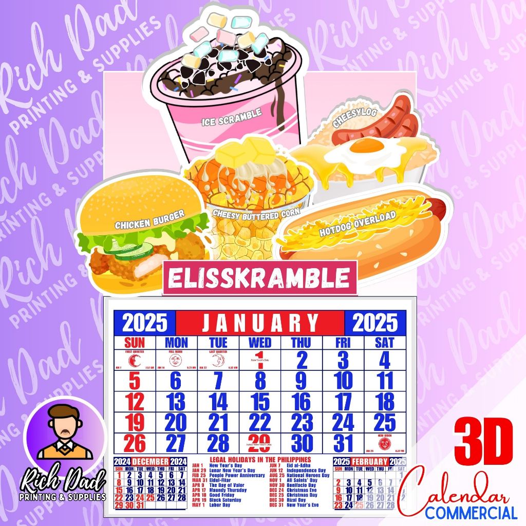 3D COMMERCIAL CALENDAR / REALISTIC COMMERCIAL CALENDAR | Shopee Philippines