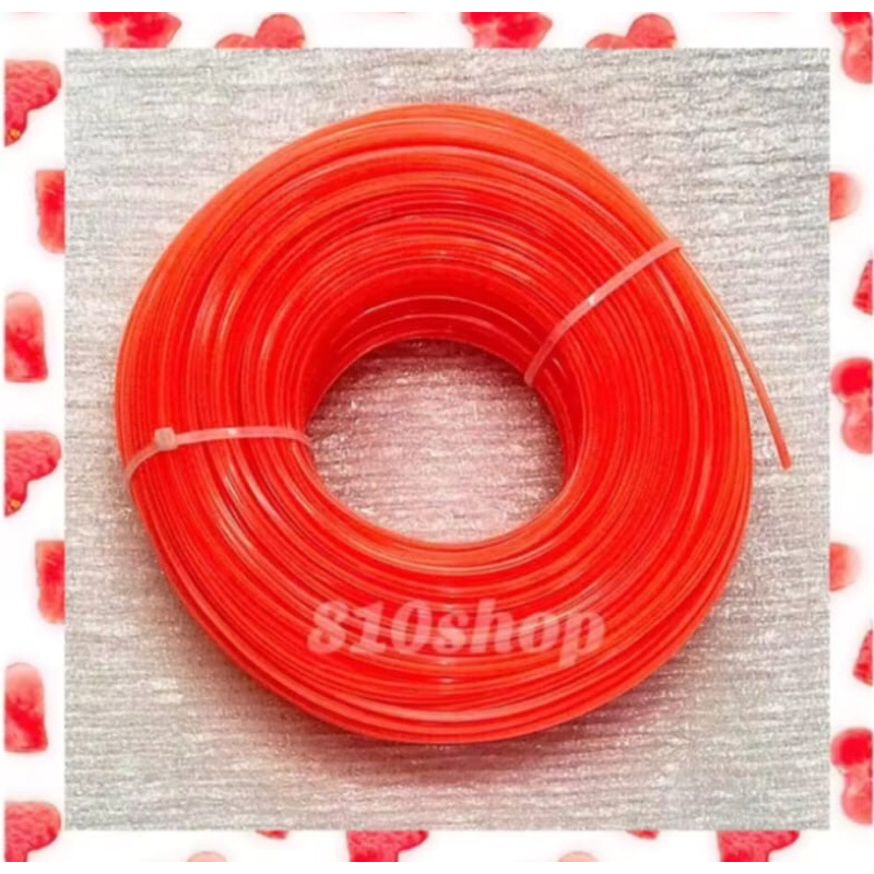 Grass Brush Cutter Mower Nylon Trimmer Line Tansi Red Orange 2.4mm Square Wire String | Shopee ...
