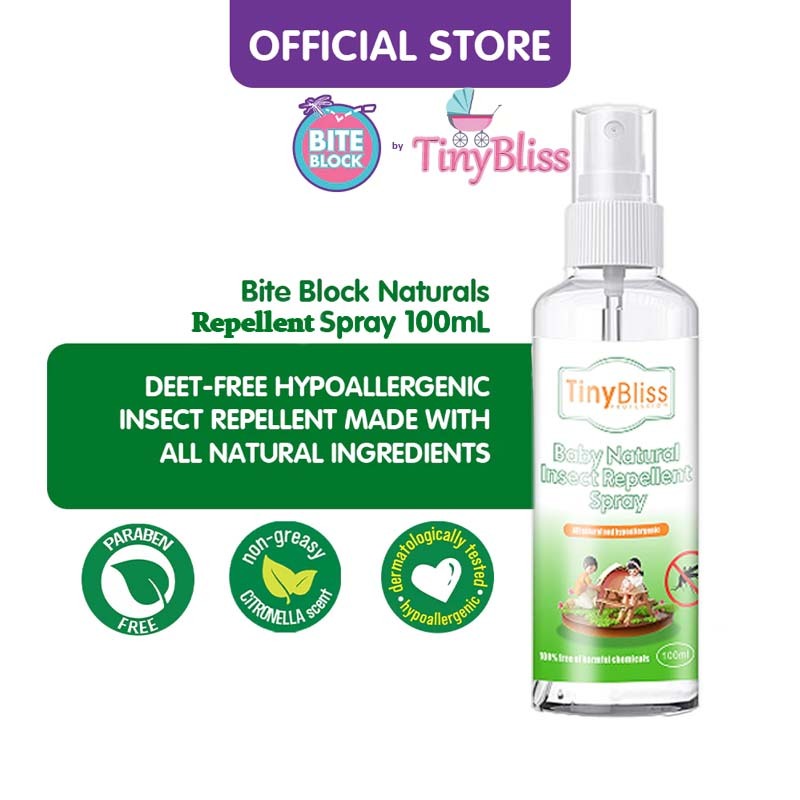 TinyBliss Baby Insect Repellent Spray 100ml for Kids Babies Citronella ...