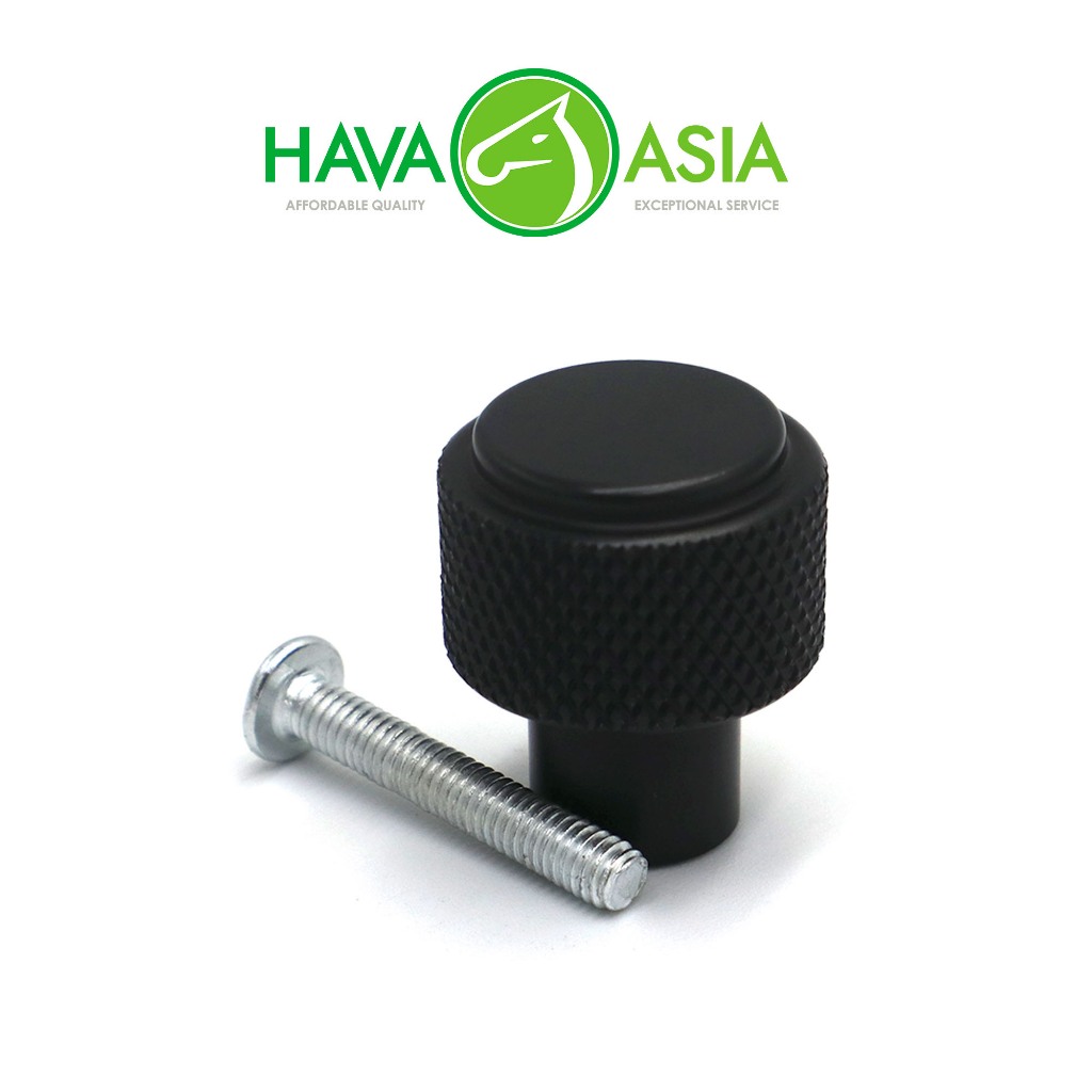 HavaAsia Aluminum Cabinet Knob Handle Matt Black Wardrobe Kitchen ...