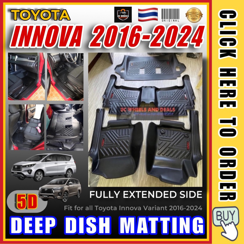 TOYOTA INNOVA 2016-2024 5D DEEP DISH MATTING | Shopee Philippines