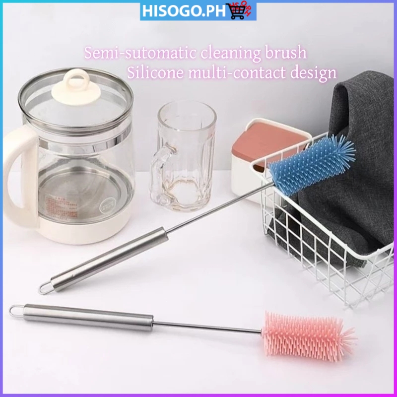 Semi Automatic Rotation Bottle Cleaning Brush Household Long Handle ...
