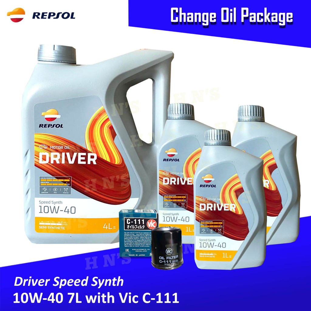 Repsol Driver Speed Synth 10W-40 Change Oil Bundle for Toyota Fortuner ...