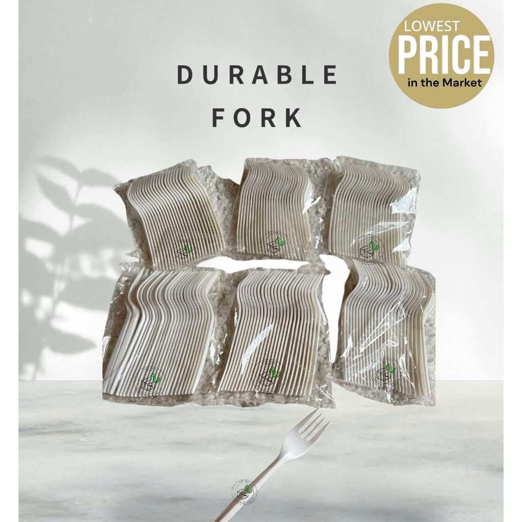 Durable Disposable Plastic Spoon and Fork 25pcs per pack | Shopee ...