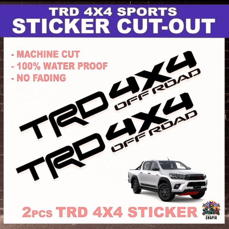 Toyota "TRD 4X4 OFF ROAD" 2 pcs Set Cutout Decals Sticker - 20x3 ...