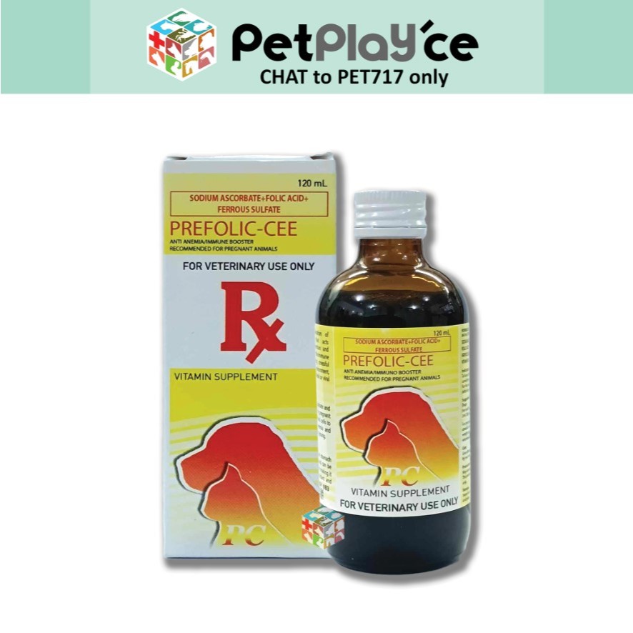Prefolic Cee Sodium Ascorbate + Folic Acid + Ferrous Sulfate Cat Dog ...