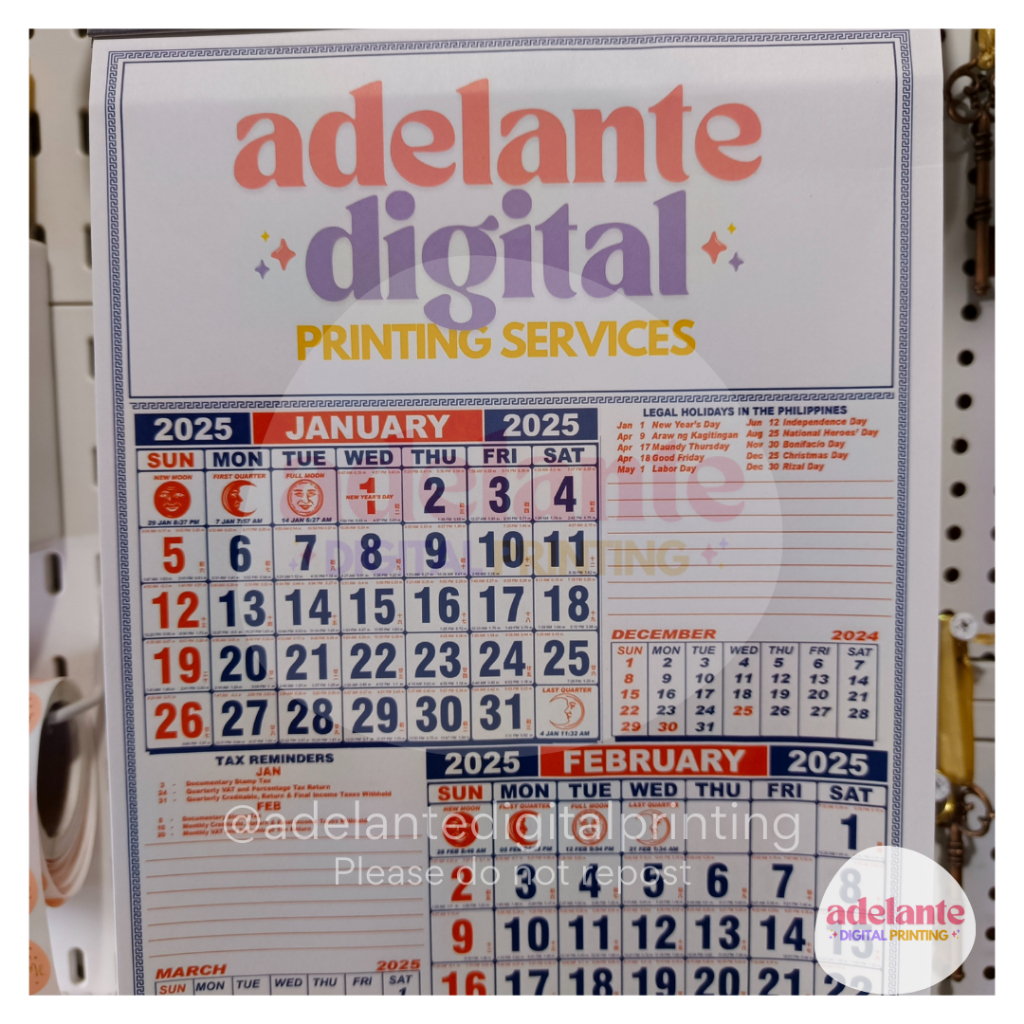Customized Commercial and Personal 2025 Calendar | Shopee Philippines