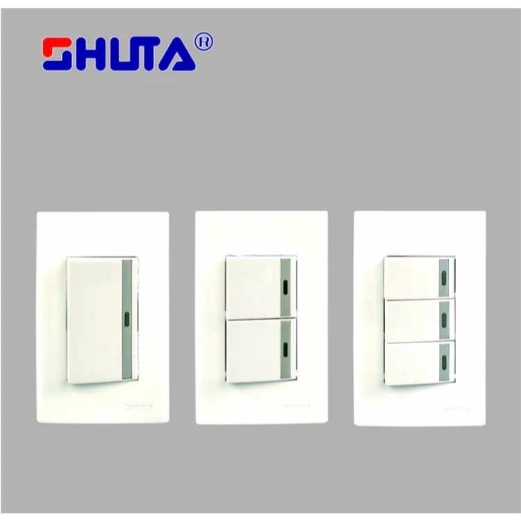SHUTA WIDE SWITCH WITH REFLECTOR 1GANG 2GANG 3GANG STB-821 STB-822 STB ...