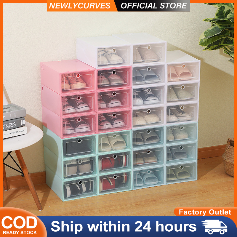 NEW - Extra Large Shoe Box Foldable Drawer Case Storage Organizer Shoes ...