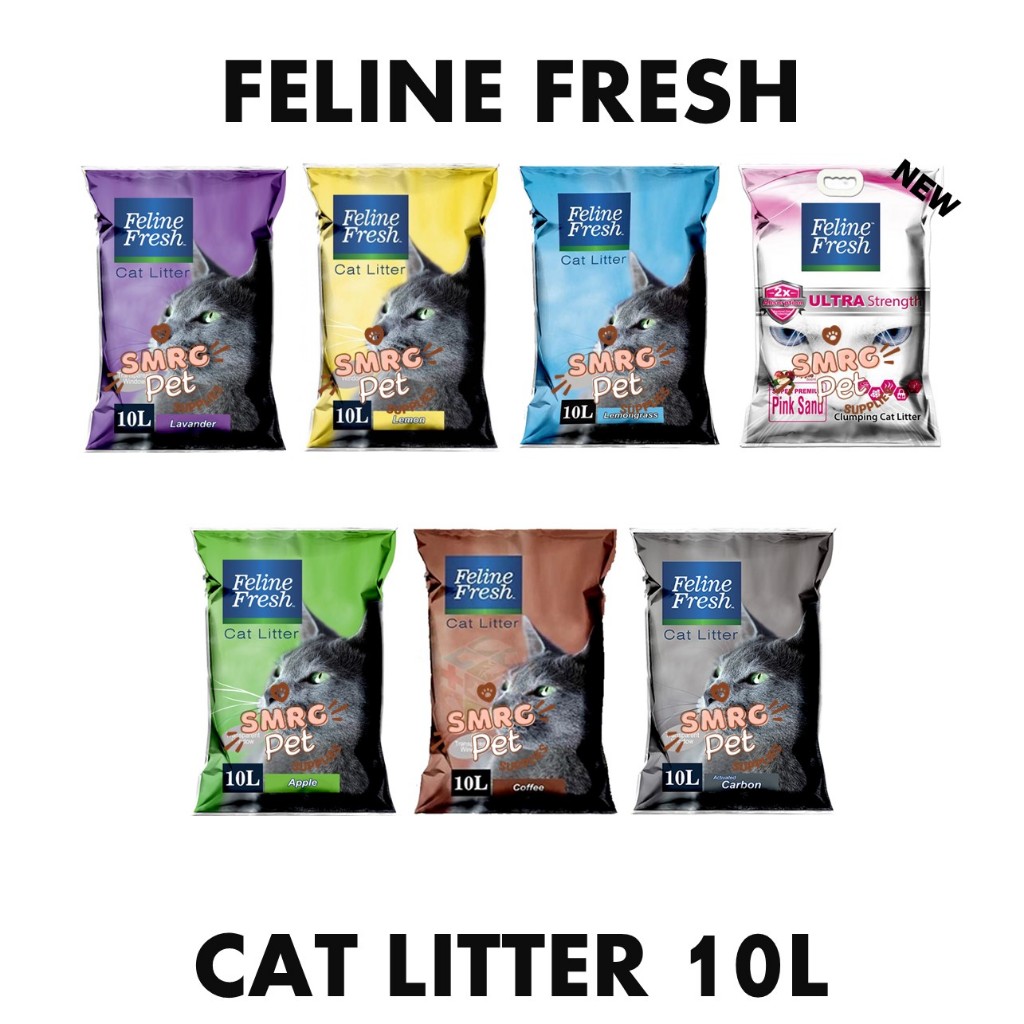 Pet Kingdom Feline Fresh Cat Litter Clumping Bentonite 10L Lavender ...