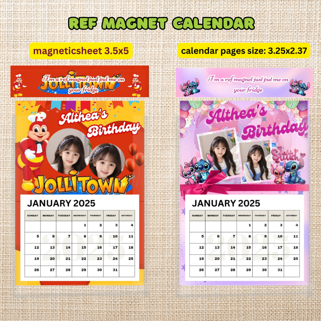 Personalized 3R Ref Magnet Calendar (Minimum Order: 20 Pieces) | Shopee ...