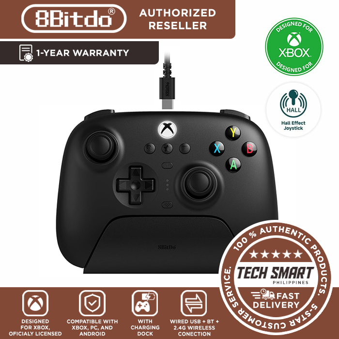 8BitDo Ultimate 3-mode Controller for Xbox, Hall Effect Joysticks / Triggers, Back Paddle, Wired ...