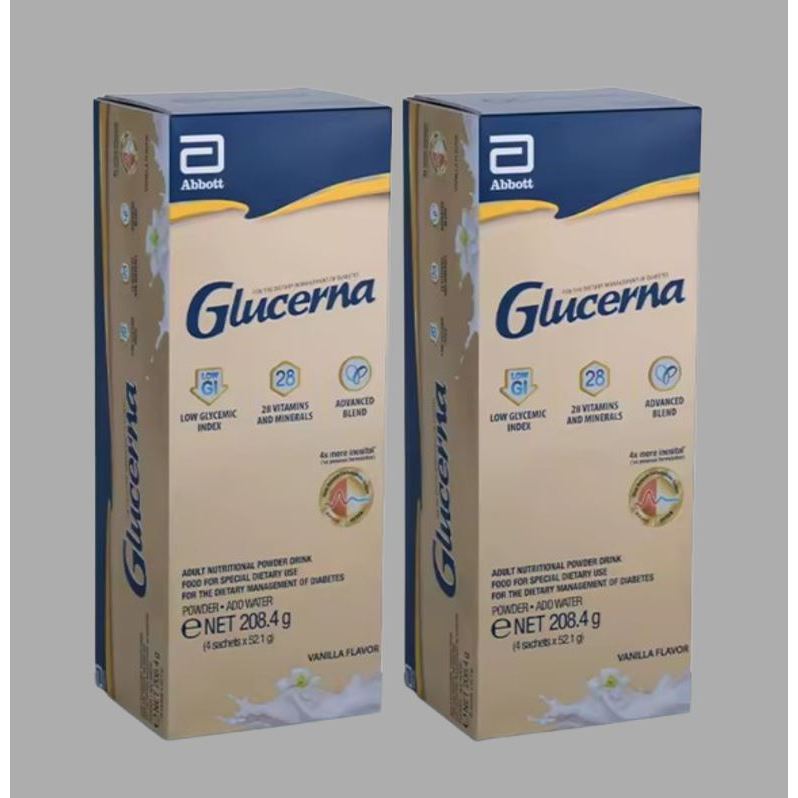 glucerna vanilla sachet 400g -2 boxes of 208g (june 2025 exp) | Shopee ...