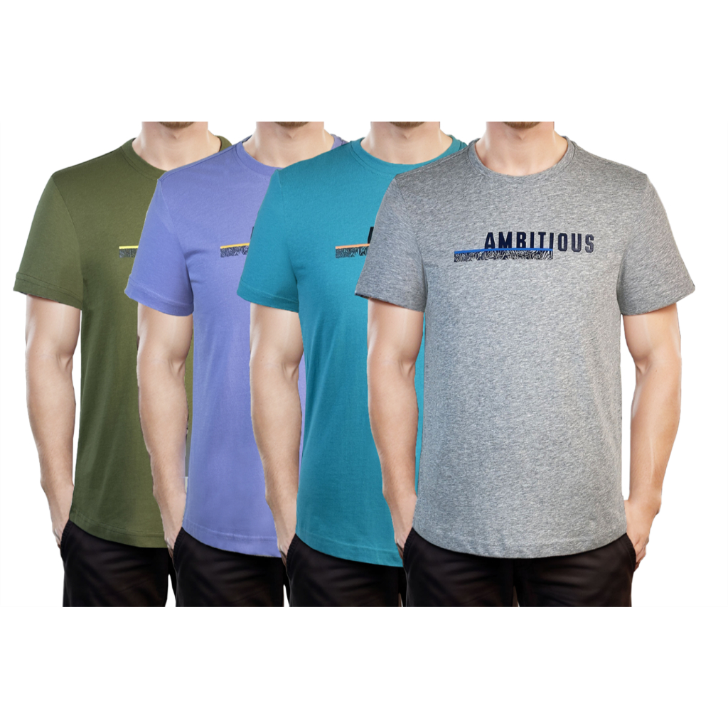 HDC MENS Short Sleeves Shirts-AMBITIOUS Print | Shopee Philippines