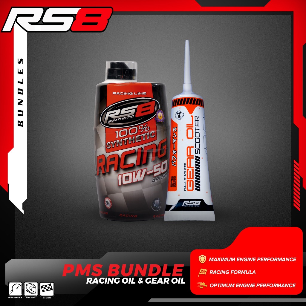 RS8 RACING LINE 10W-50 MA (100% Synthetic) 1 LITER +GEAR OIL | Shopee ...