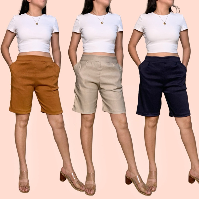 TOKONG WOVEN SHORT GARTERIZED BACK WAIST PLAIN | Shopee Philippines