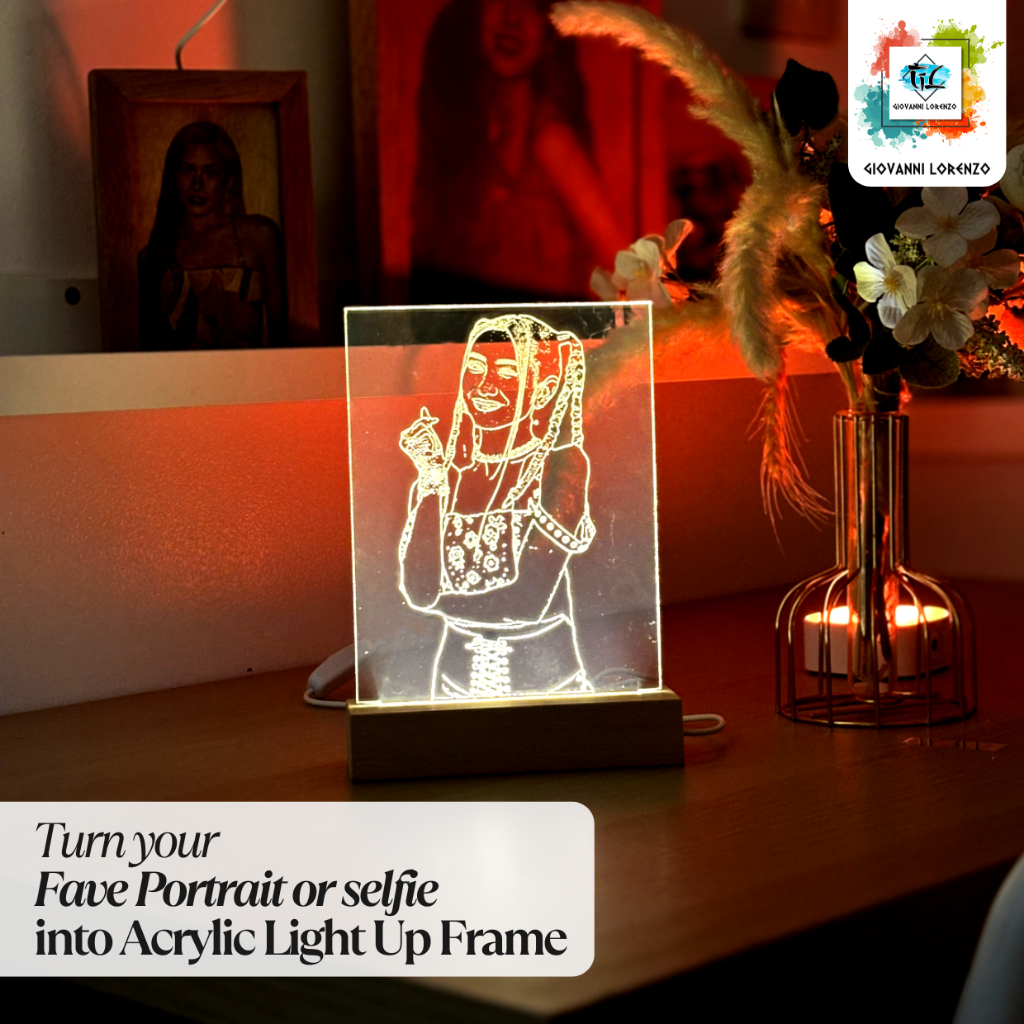 PERSONALIZED ACRYLIC LED LAMP ENGRAVING FOR GIFT BIRTHDAY PERSONAL ...