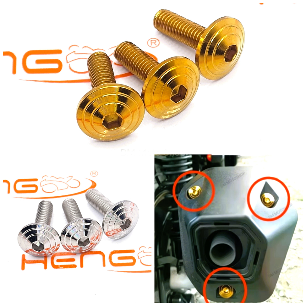 Gold Muffler Tip Bolts for Honda ADV 150 - Exhaust Enhancement ...