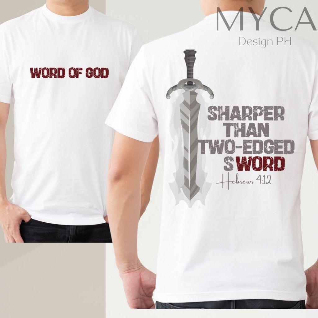 Word of God Sharper Than Two-Edged Sword Hebrew 4:12 Christian Shirt ...