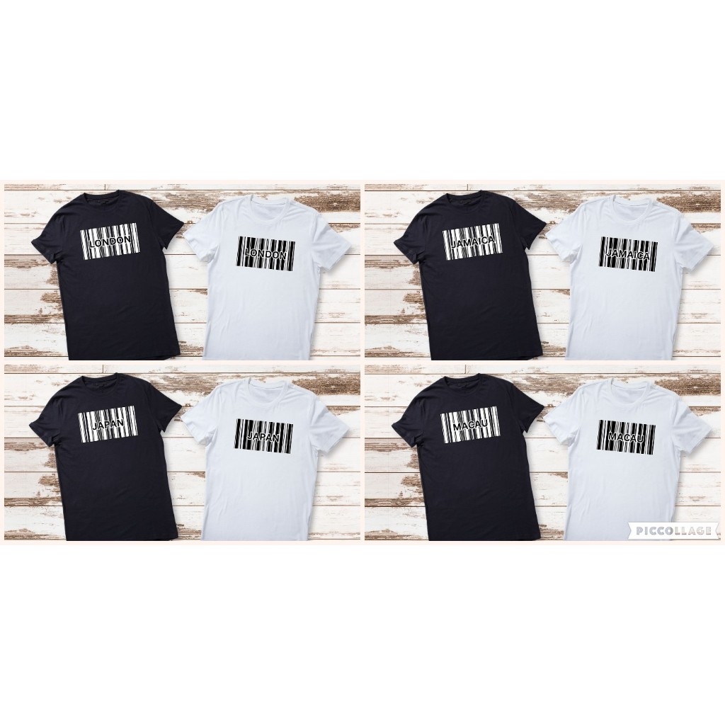 BARCODE UNISEX T-SHIRT INTERNATIONAL TSHIRT DESIGN (JAMAICA, JAPAN ...
