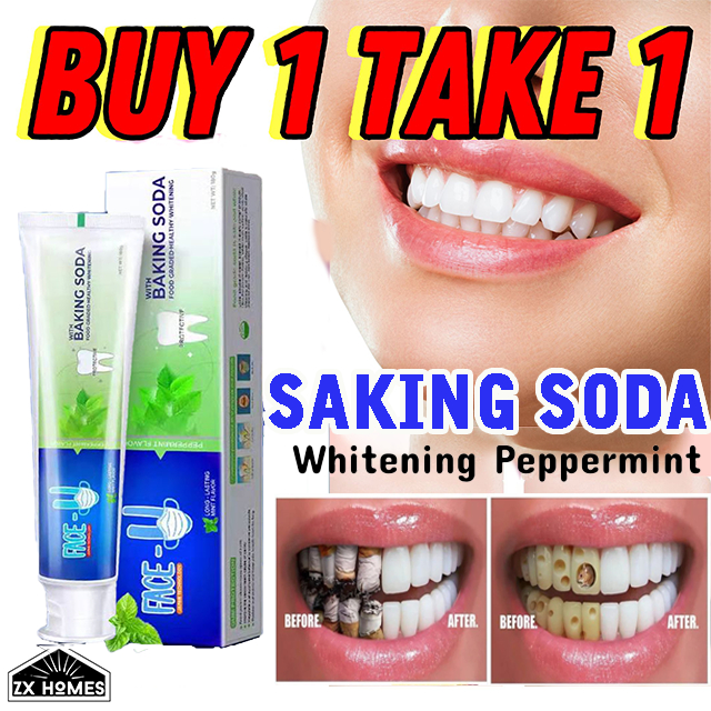 BUY 1 TAKE 1 FACE U Baking Soda Mint flavor Toothpaste teeth whitening ...