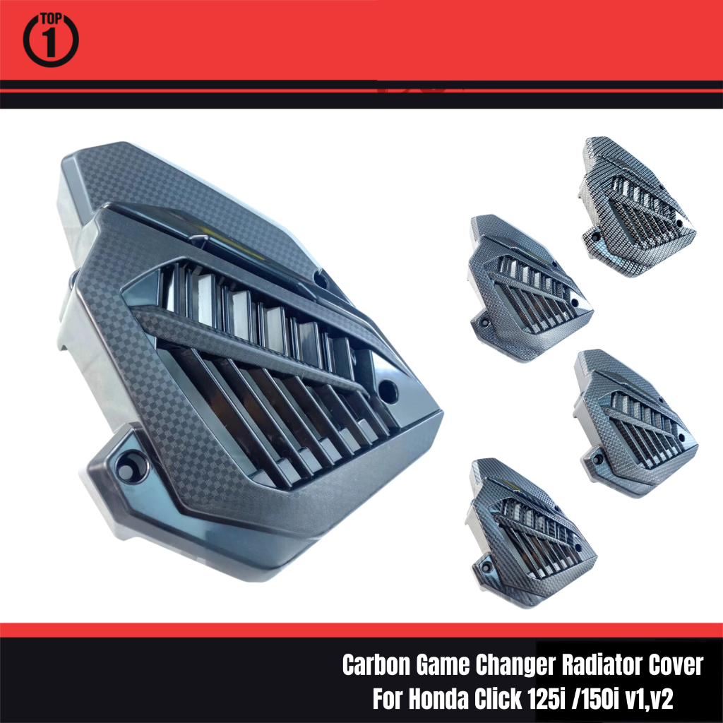 COD New Design Radiator Cover CARBON For Honda Click 125 150 V1 V2 ...
