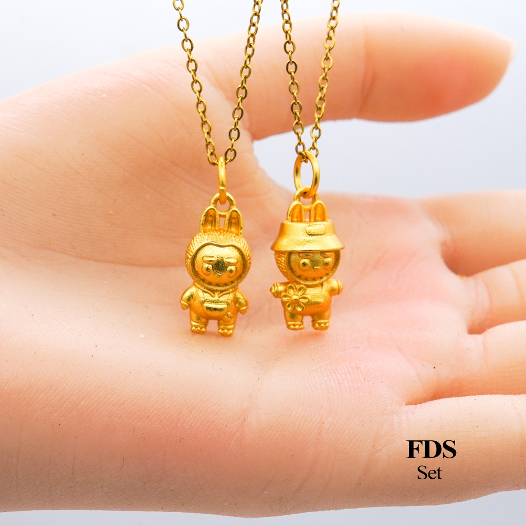 LABUBU hypoallergenic gold necklace for adult and kids (FDS) | Shopee ...