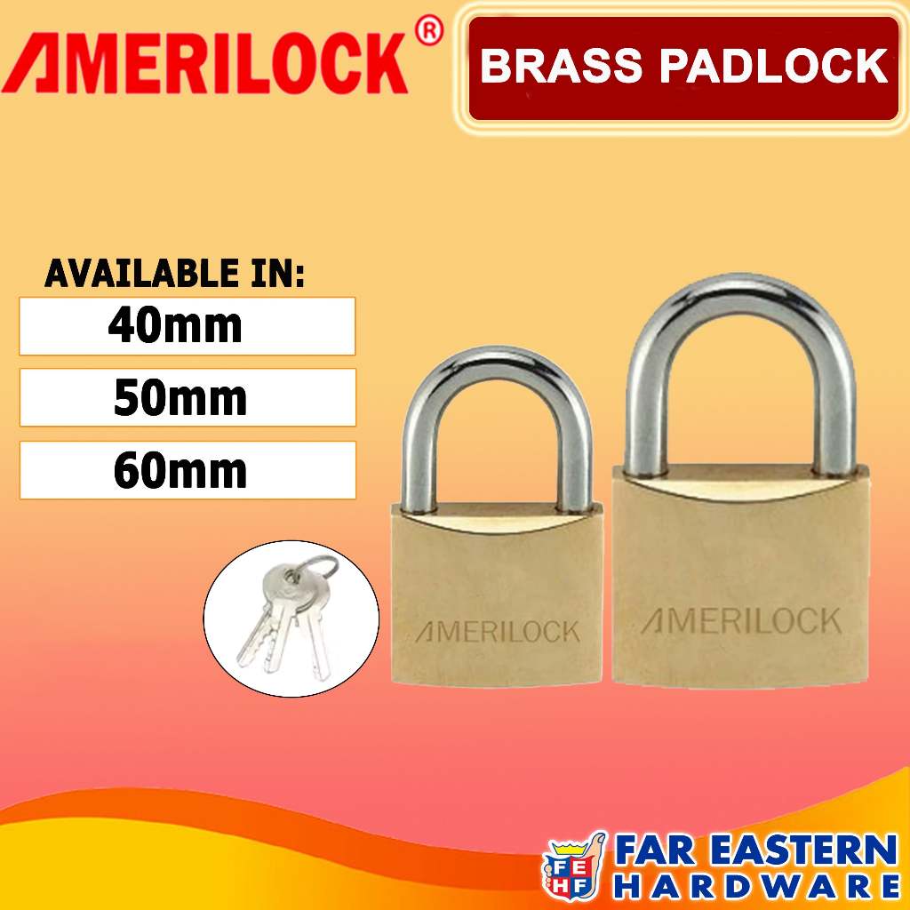 AMERILOCK Heavy Duty Brass Padlock 40mm | 50mm | 60mm | Shopee Philippines