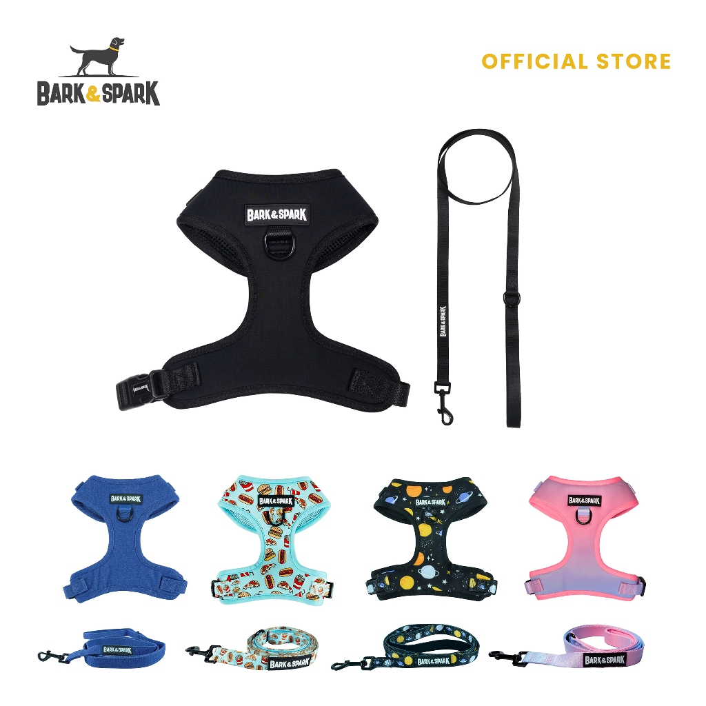 Bark & Spark Dog Harness and Leash Set - Soft and Durable Neoprene Air ...