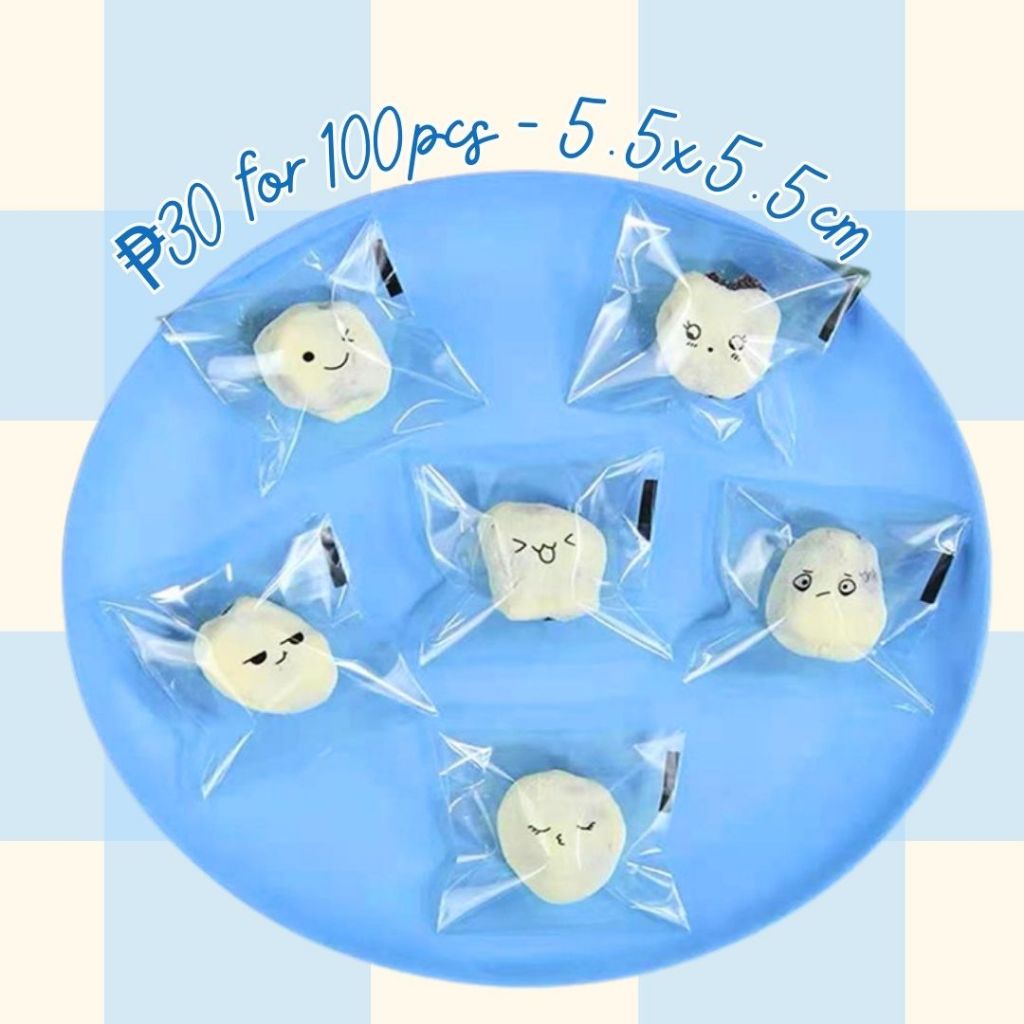 FP3058 (100PCS) 5.5x5.5 CM Emoji Cookie Bag Candy Cookie Plastic Pastry ...