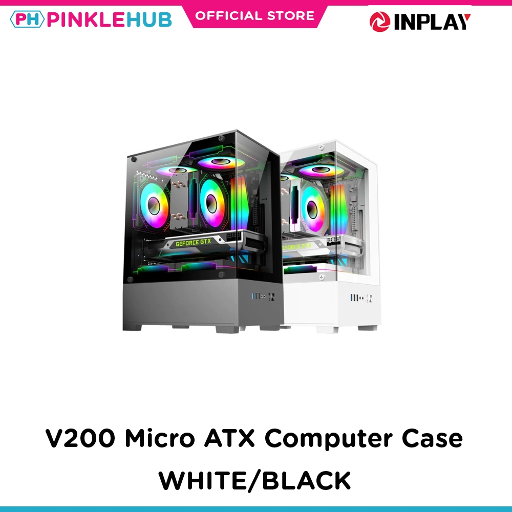 INPLAY V200 Micro ATX Computer Case WHITE/BLACK | Shopee Philippines