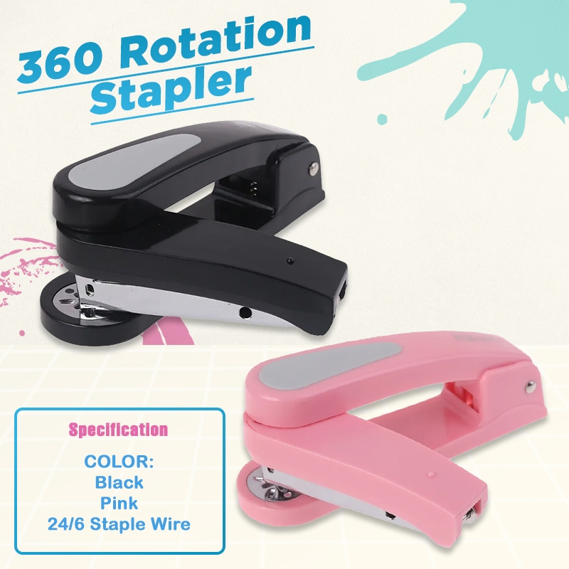 360 Stapler Rotation Heavy Duty Stapler 24/6 Staples Effortless Long ...