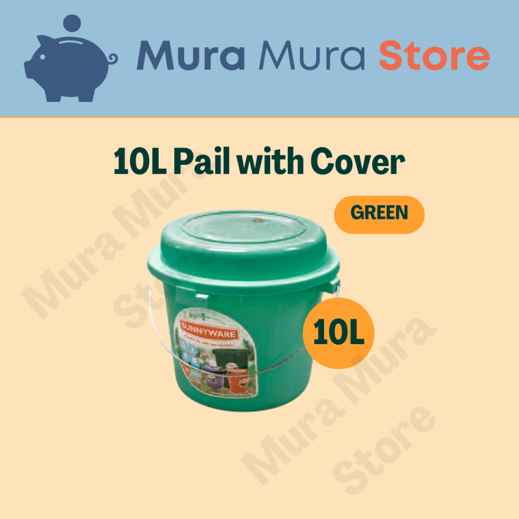 10L Pail w/ Cover Green | Timba | Bucket w/ Handle | Shopee Philippines