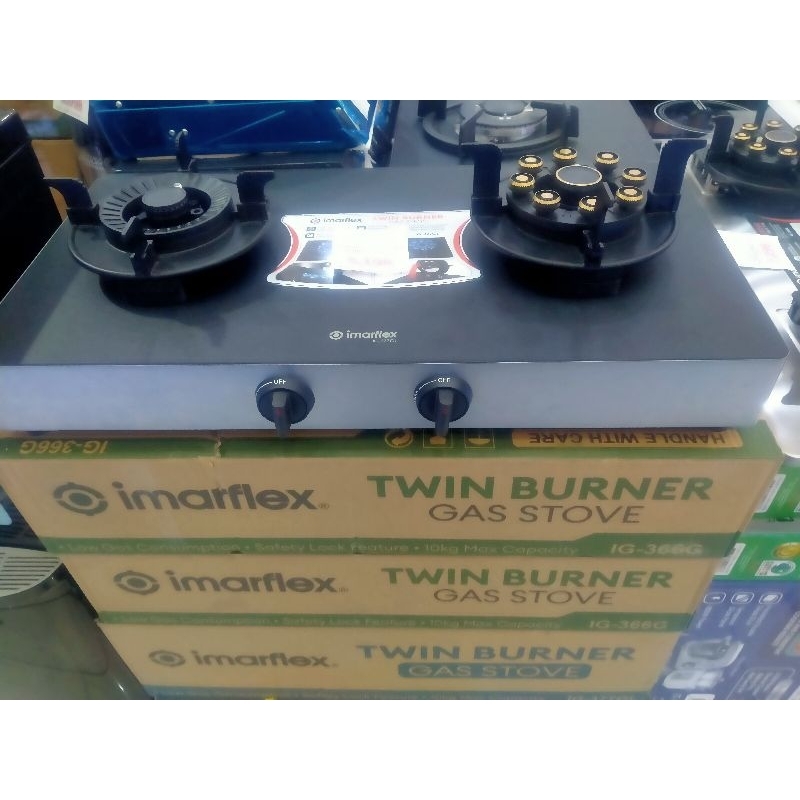 Imarflex Twin Burner Gas Stove Multi Ring & Turbine Burner Design ...
