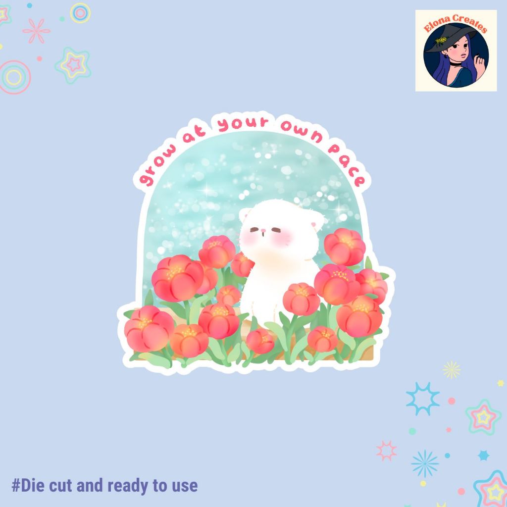 Grow At Your Own Pace Motivational Waterproof Die Cut Sticker For ...