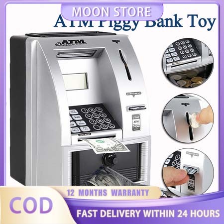 Savings Toy Bank Machine ATM for Money Mini Banknote Piggy Bank ...
