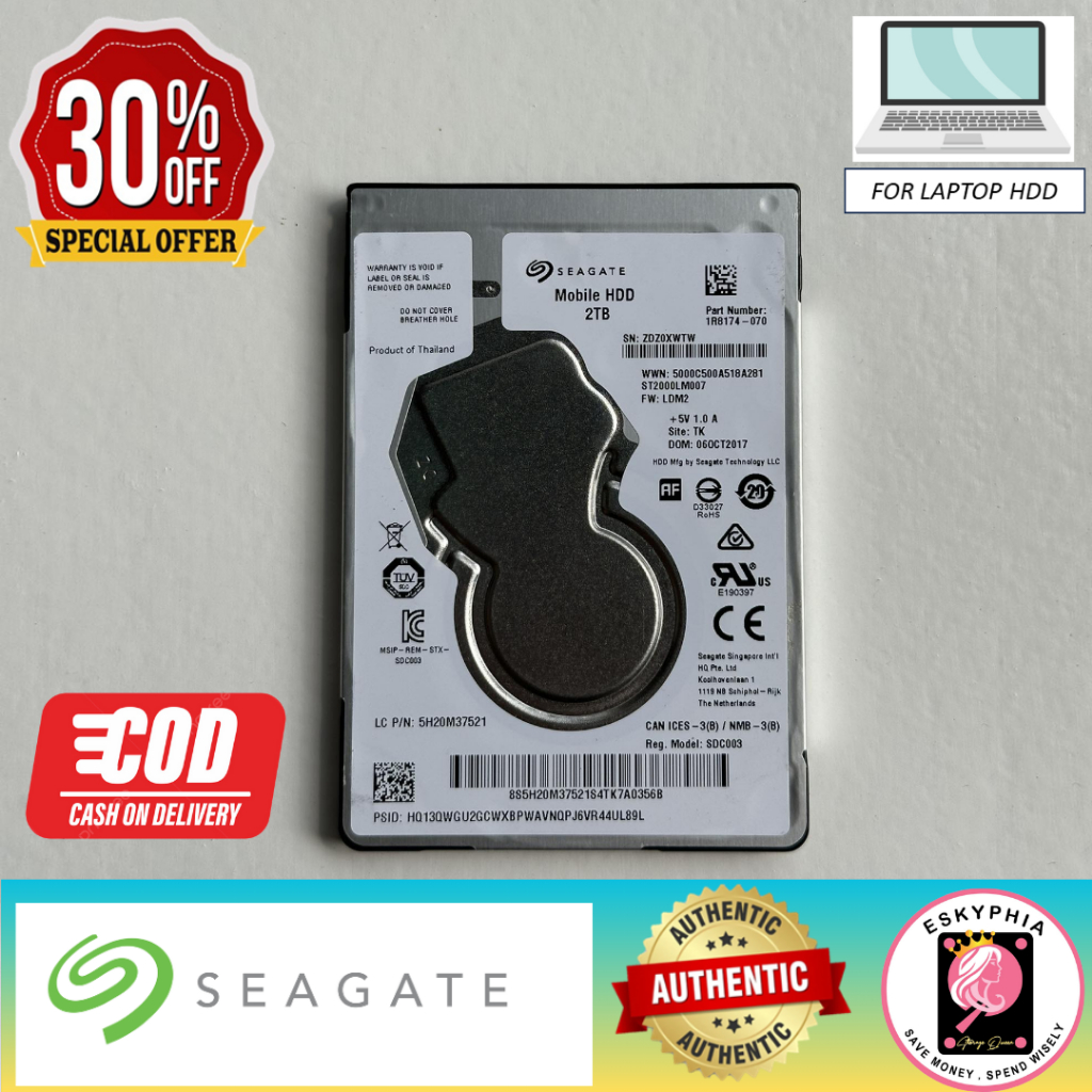 Seagate Barracuda 2TB Internal Hard Drive HDD 2.5 Inch Sata For Pc ...