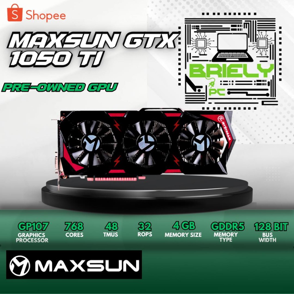 MAXSUN GTX 1050 Ti JetStream | Shopee Philippines