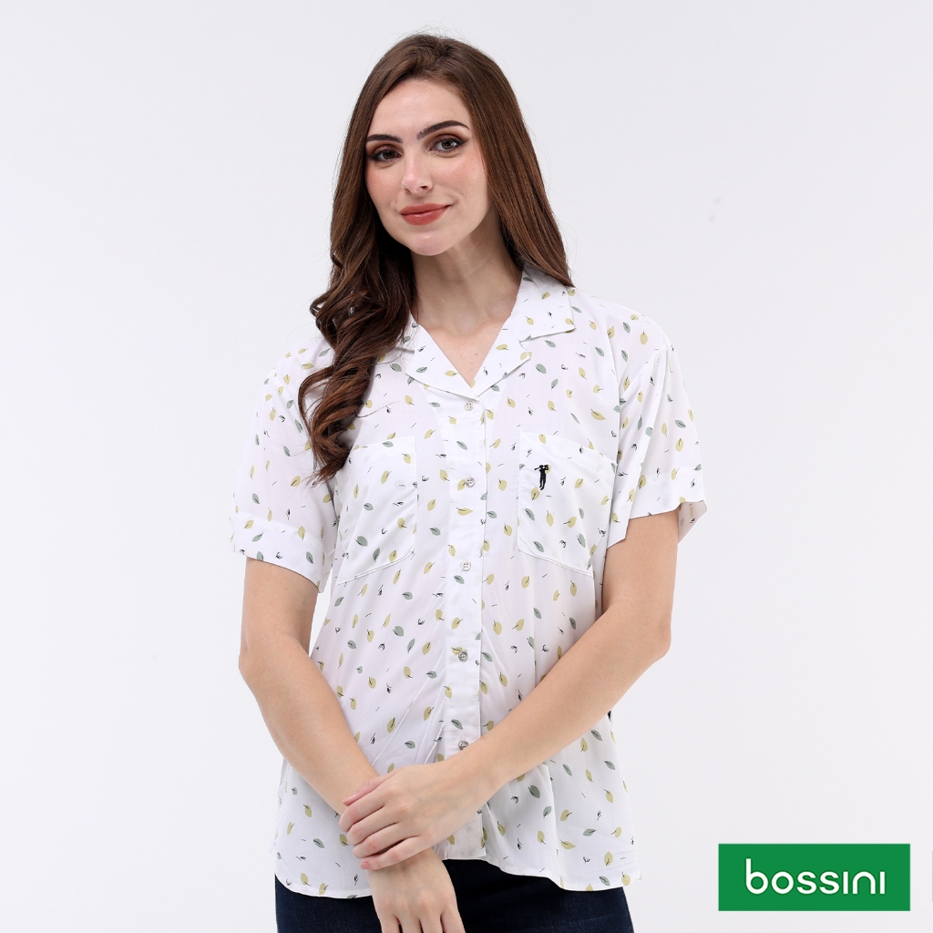 Bossini Ladies Woven Printed Rayon Short Sleeve Polo OLT04-0667 ...