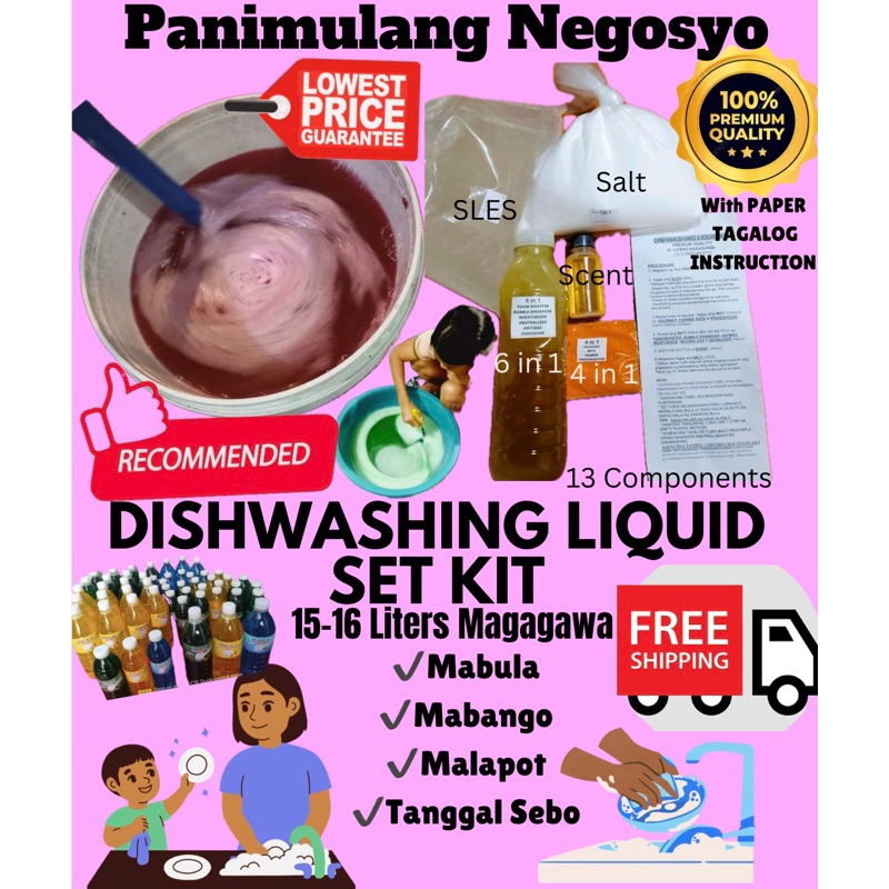 Dishwashing Liquid KIT SET 15-16Liters Bottles Instant Siksik Easy Mix ...