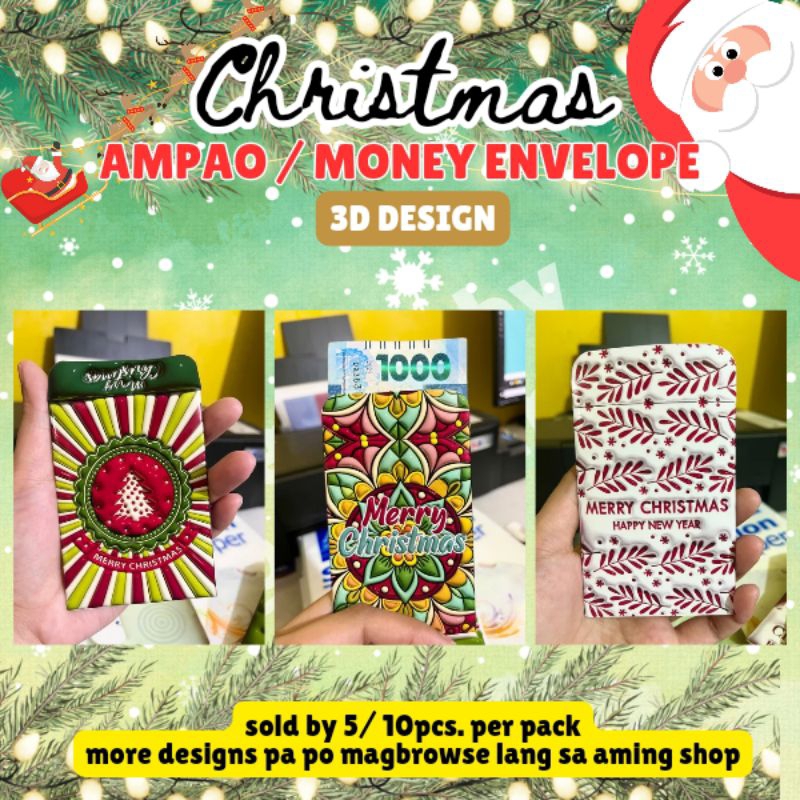 Christmas Ampao Personalized Money Envelope 3D style yayamanin angpao ...