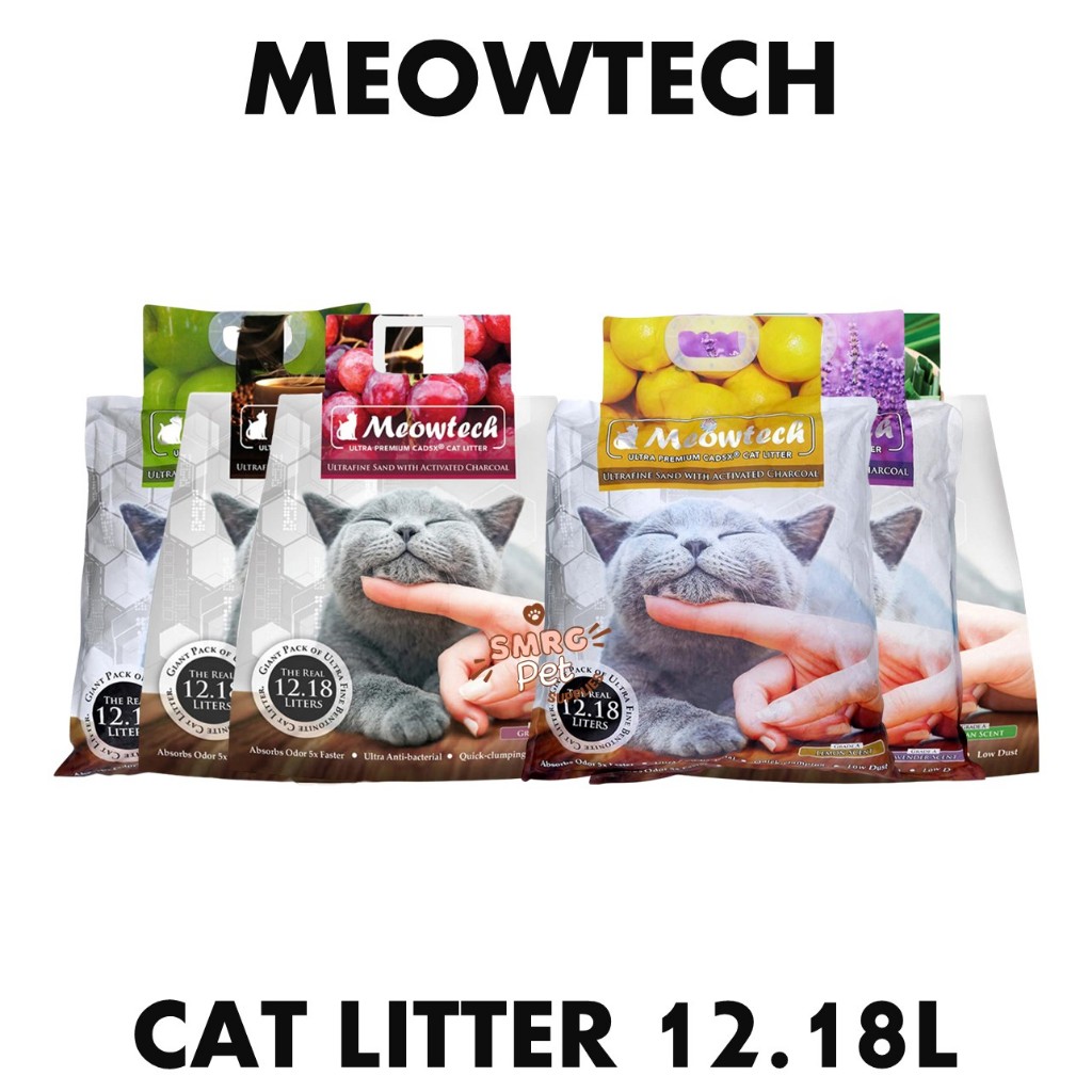 Pet Kingdom Meowtech Cat Litter 12.18L Ultra-fine Sand with Activated ...