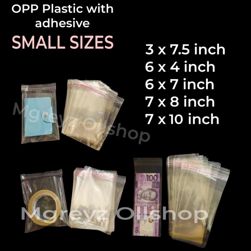 OPP MINI/small sizes (100pcs) clear plastic with adhesive | Shopee ...