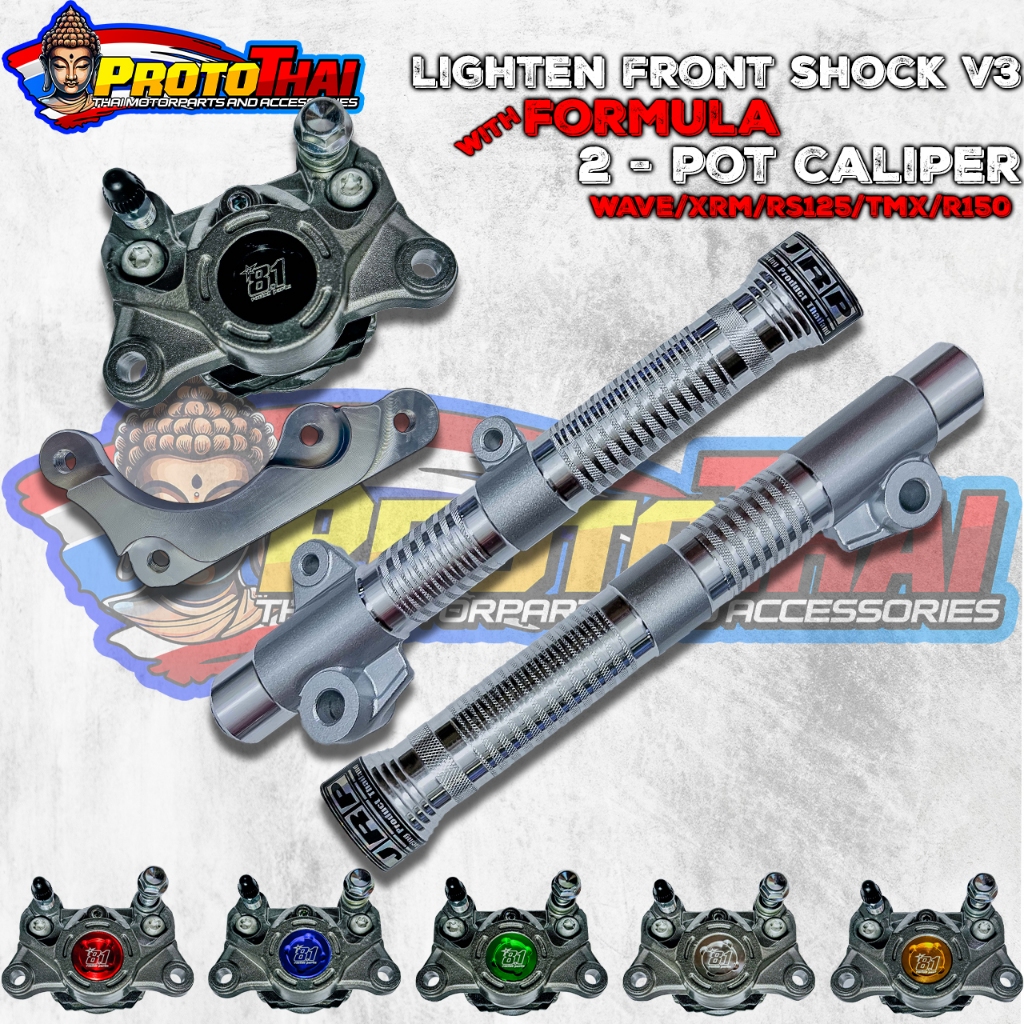 Lighten Front Shock JRP Wave with Formula 2 POT Brake Caliper Xrm Rs125 ...
