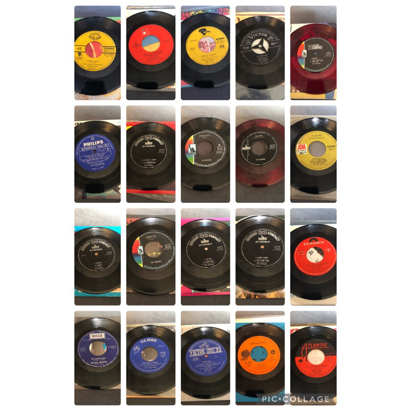 7”vinyl records of Various Artist (includes The Ventures, Nat King cole ...
