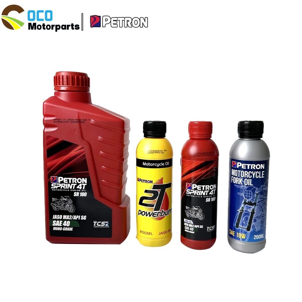 PETRON OIL FOR MOTORCYCLE 2T,SAE401L,4TSR100,FORK OIL 200ML AND 1LITTER ...