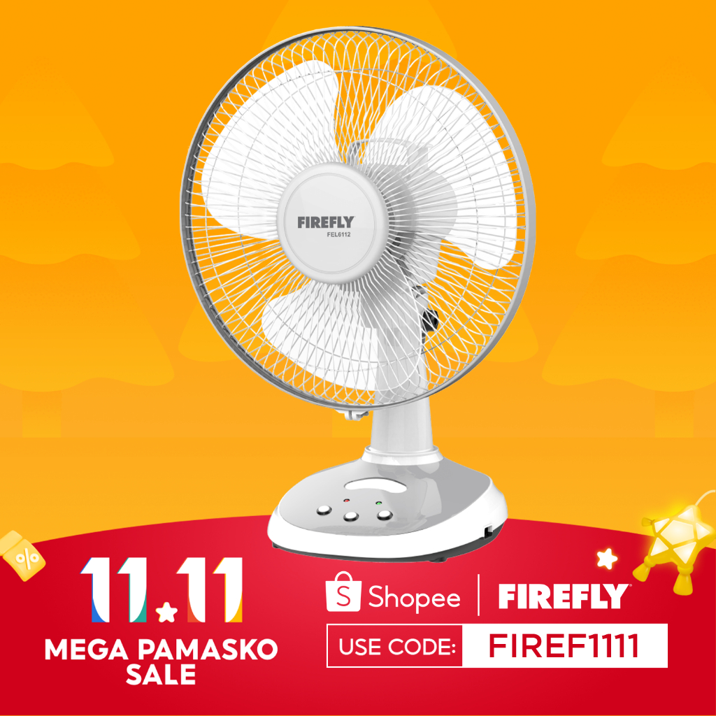 Firefly 12" Rechargeable Fan with Night Light - FEL6112 | Shopee ...