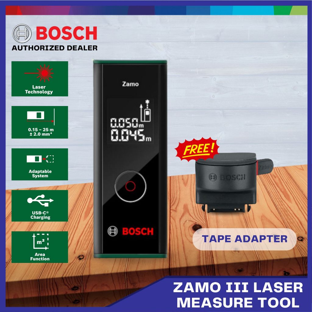 Bosch Zamo III Laser Measure Tool, Measure up to 20 meters Range w ...