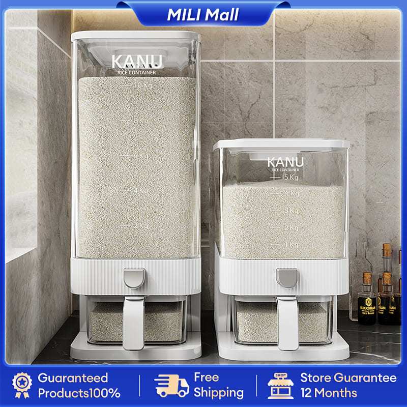 MILI Automatic Rice Dispenser With Measuring Cup Sealed Insect Proof ...