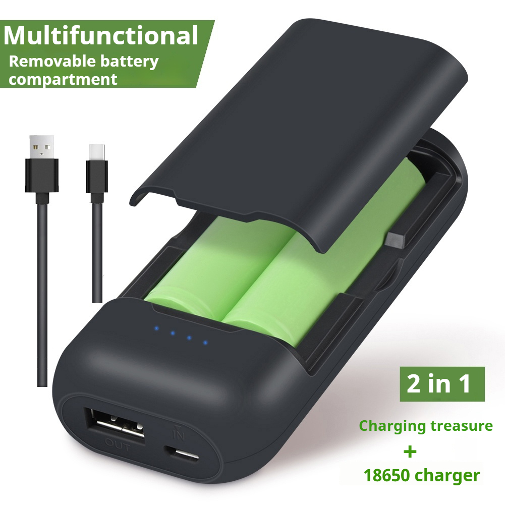 Flat head 18650 removable lithium battery storage box Type-C port DIY ...